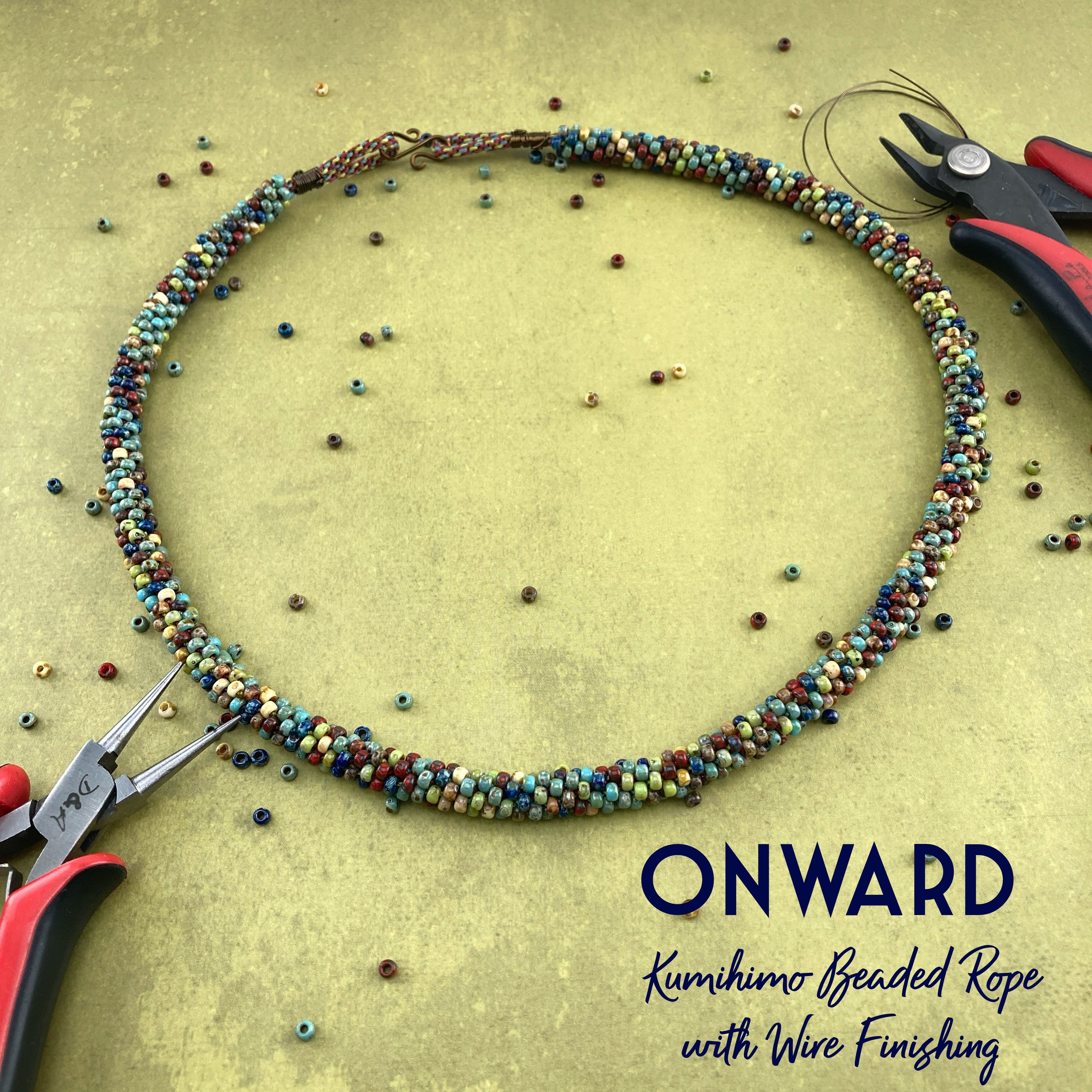 Onward: Kumihimo Beaded Rope with Wire Finishing – Design & Adorn